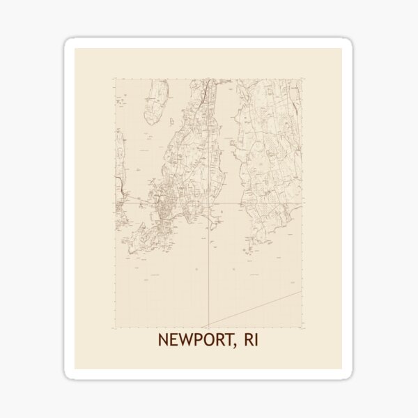 "Newport, RI Quad Topographical Map Vintage" Sticker for Sale by ...