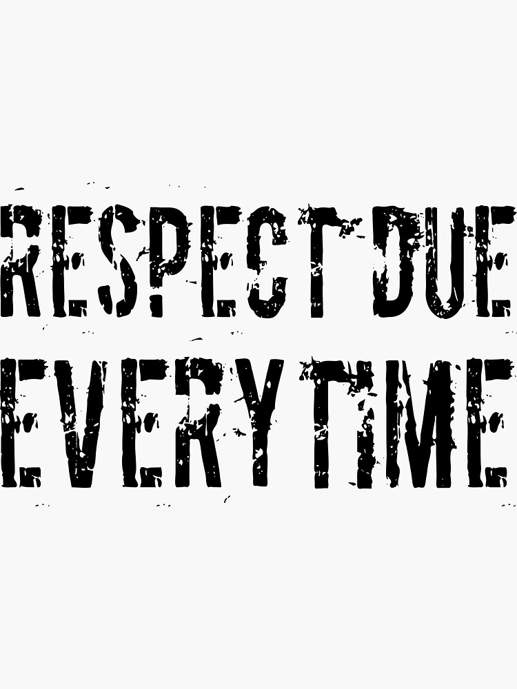 "RESPECT DUE" Sticker for Sale by Jamaicauncover | Redbubble
