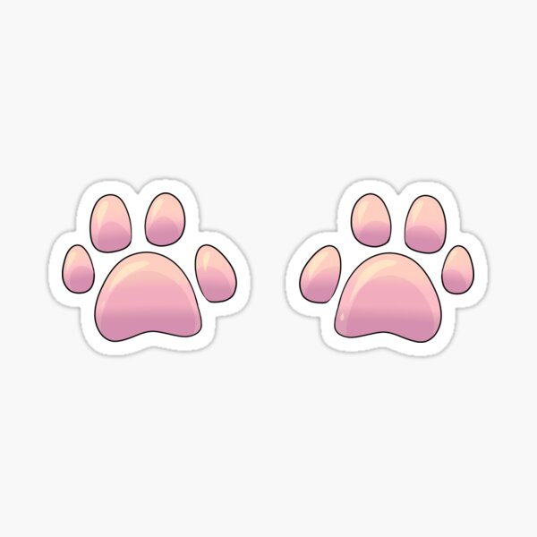 "Pink paws" Sticker by mangajag | Redbubble