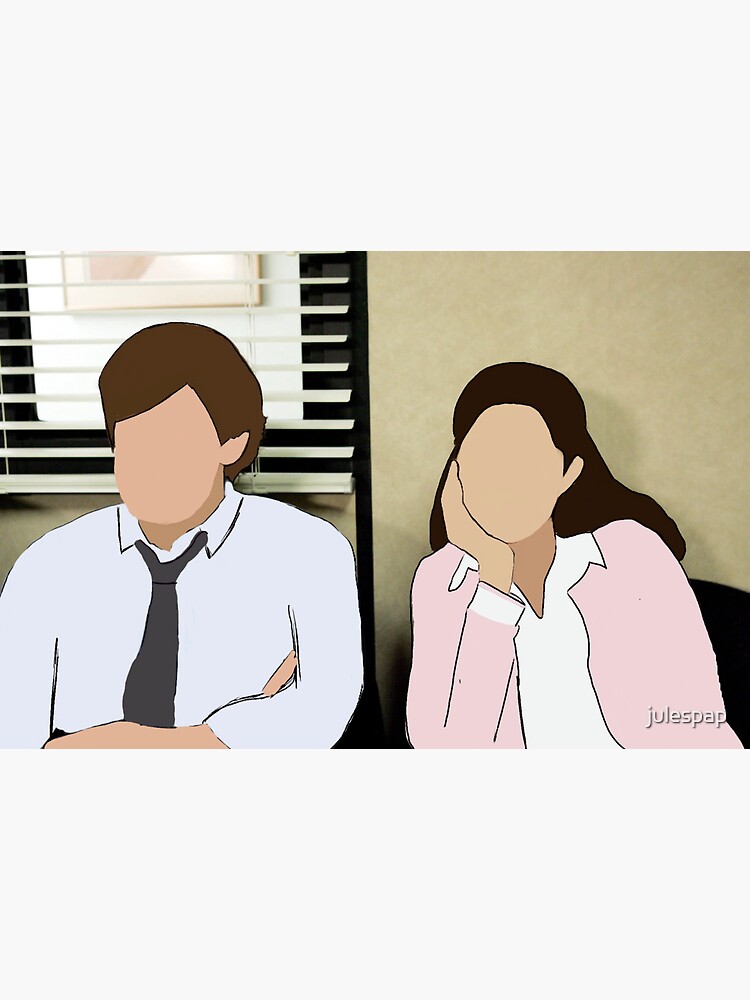 "jim and pam" Sticker for Sale by julespap | Redbubble