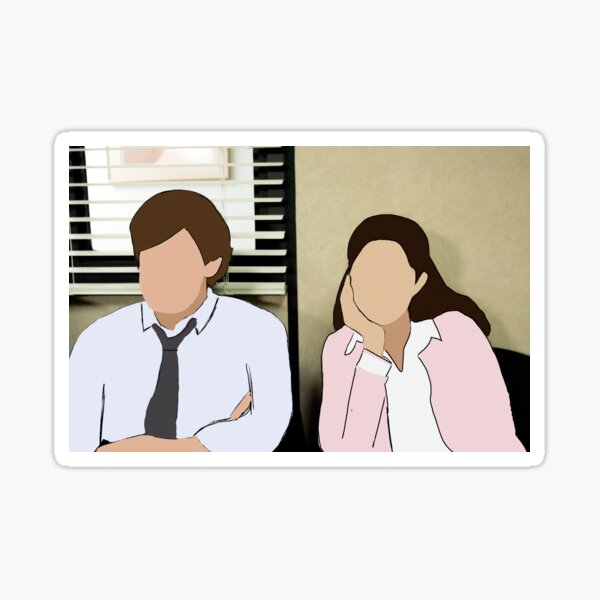 "jim and pam" Sticker for Sale by julespap | Redbubble