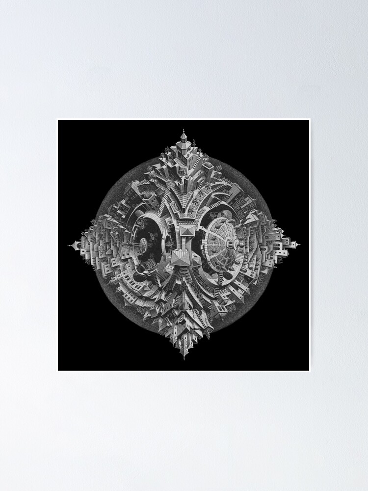 "Escher - Tetrahedral planetoid" Poster for Sale by billythekidtees ...