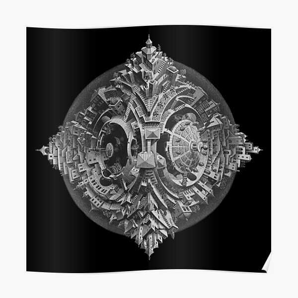 "Escher - Tetrahedral planetoid" Poster for Sale by billythekidtees ...