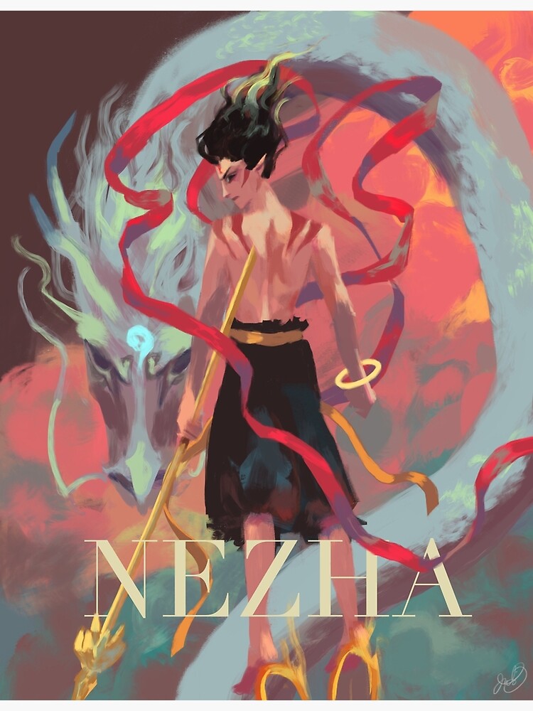 "Nezha" Poster by lunarelles | Redbubble