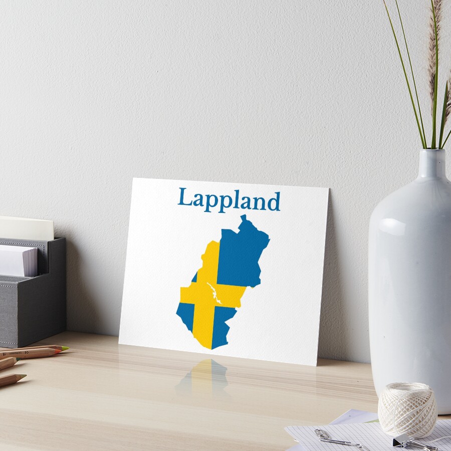 "Lappland Province Map, Swedish Province, Sweden." Art Board Print for ...