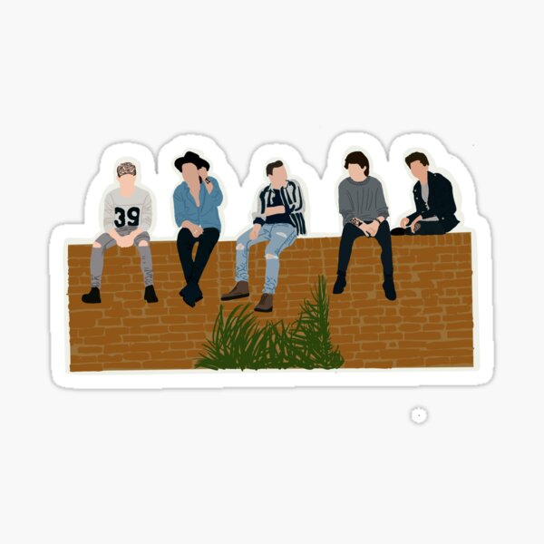 "One Direction sitting on a wall " Sticker for Sale by dkicarly | Redbubble