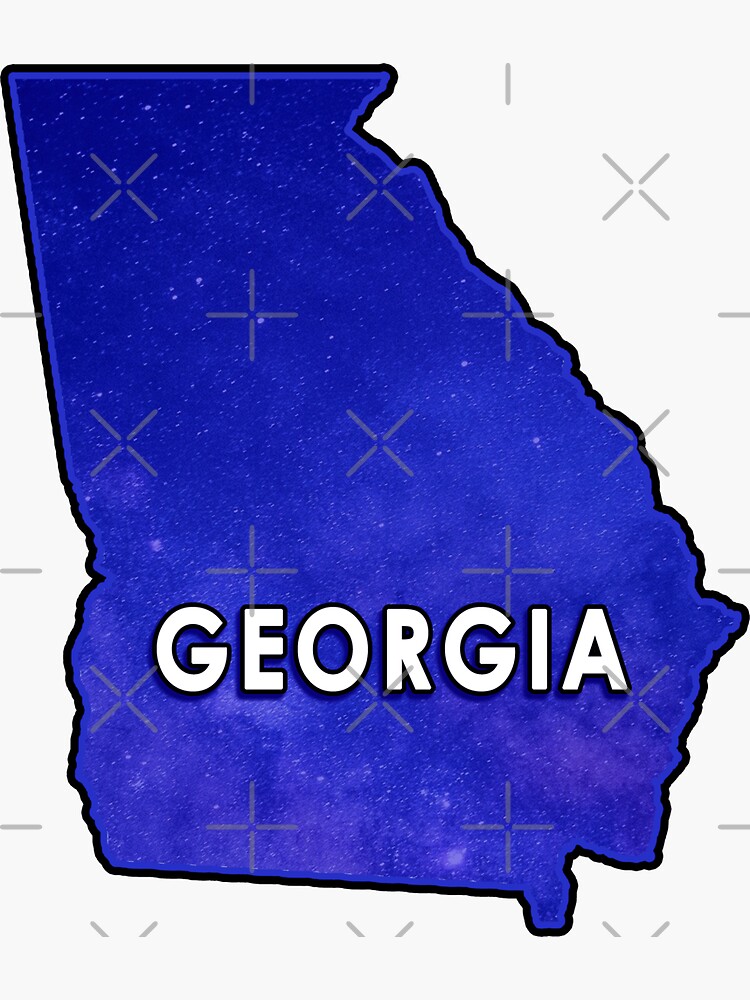 "Blue Georgia State Starry Map Design" Sticker for Sale by wenarts ...