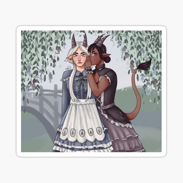 "Gossiping faun girls" Sticker for Sale by Miomio-doodles | Redbubble