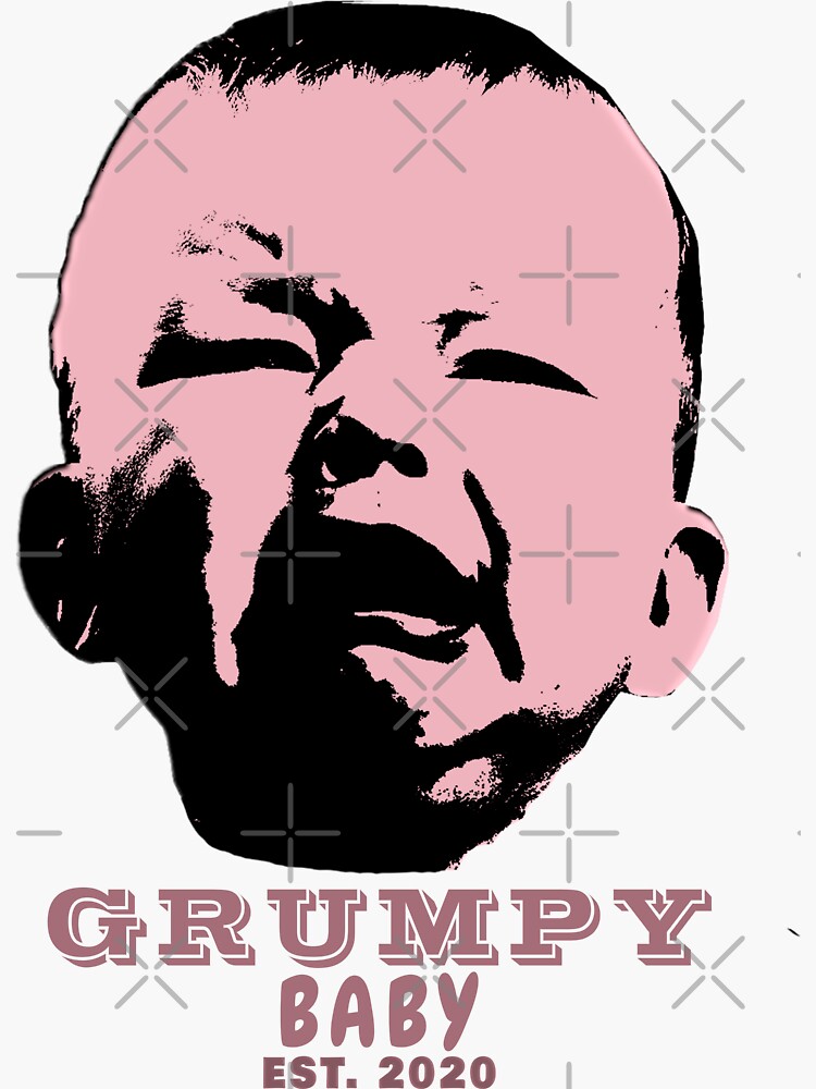 "Grumpy Baby EST 2020" Sticker by FinesseCanada | Redbubble
