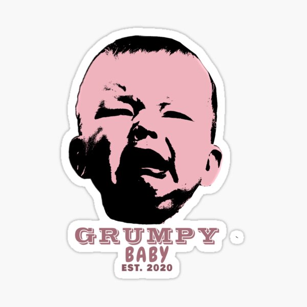 "Grumpy Baby EST 2020" Sticker by FinesseCanada | Redbubble