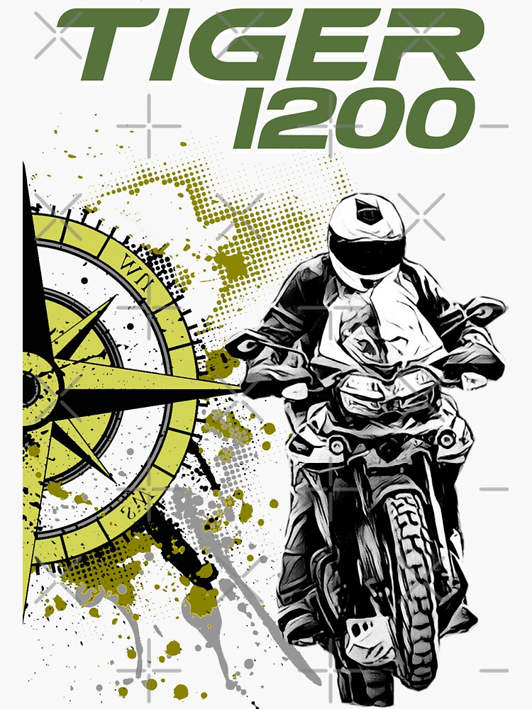 "Triumph Tiger 1200" Sticker for Sale by Evomotoarte | Redbubble