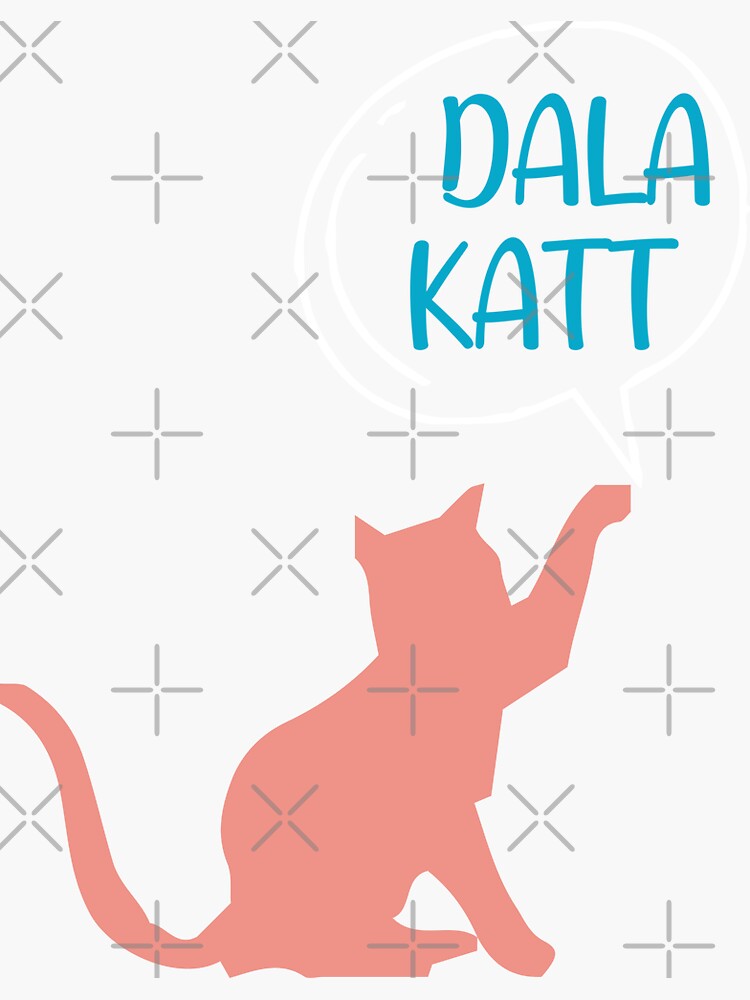 "Swedish Dala Cat Dalecarlian Horse Kitty Katt Cat Nordic " Sticker for ...