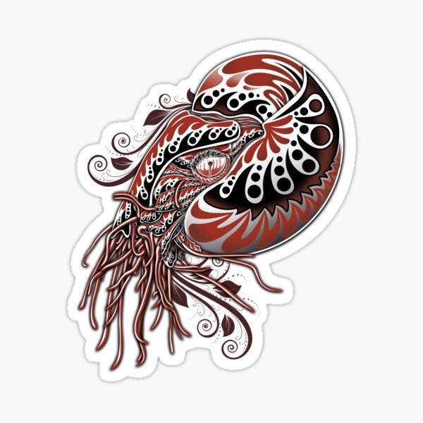 "Tattoo Nautilus White" Sticker for Sale by HexOne | Redbubble
