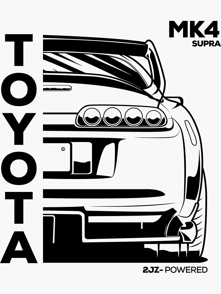 Pegatina for Sale con la obra «Toyota Supra MK4 silueta» de -GrandeArt ...