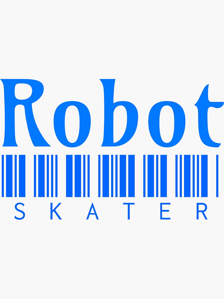 "robot skater beautiful text design with barcode." Sticker for Sale by ...