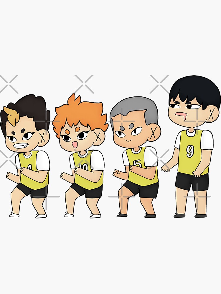 "haikyuu meat (oniku) dance" Sticker for Sale by cateeyyyy | Redbubble