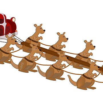 "Australian Santa and his Kangaroo Pulled Ute" Sticker for Sale by GMoS ...