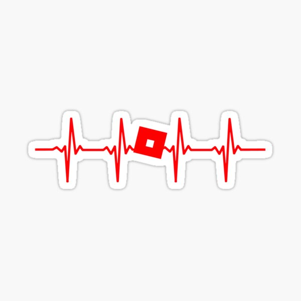 "Roblox heart beat minimalist red" Sticker by Infdesigner | Redbubble