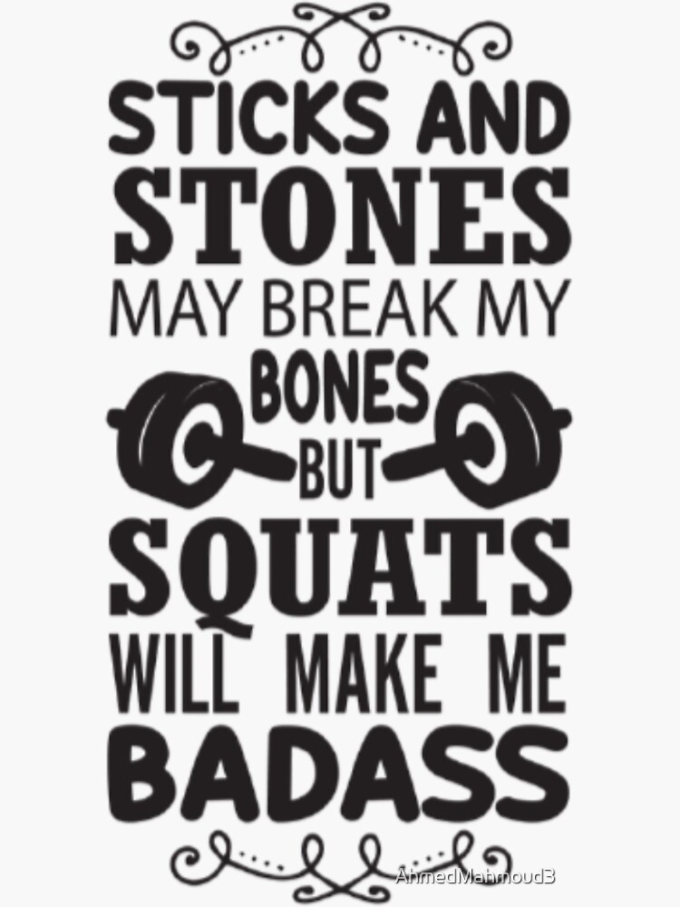 "Gym Funny Squats Quote" Sticker by AhmedMahmoud3 | Redbubble