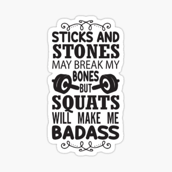 "Gym Funny Squats Quote" Sticker by AhmedMahmoud3 | Redbubble