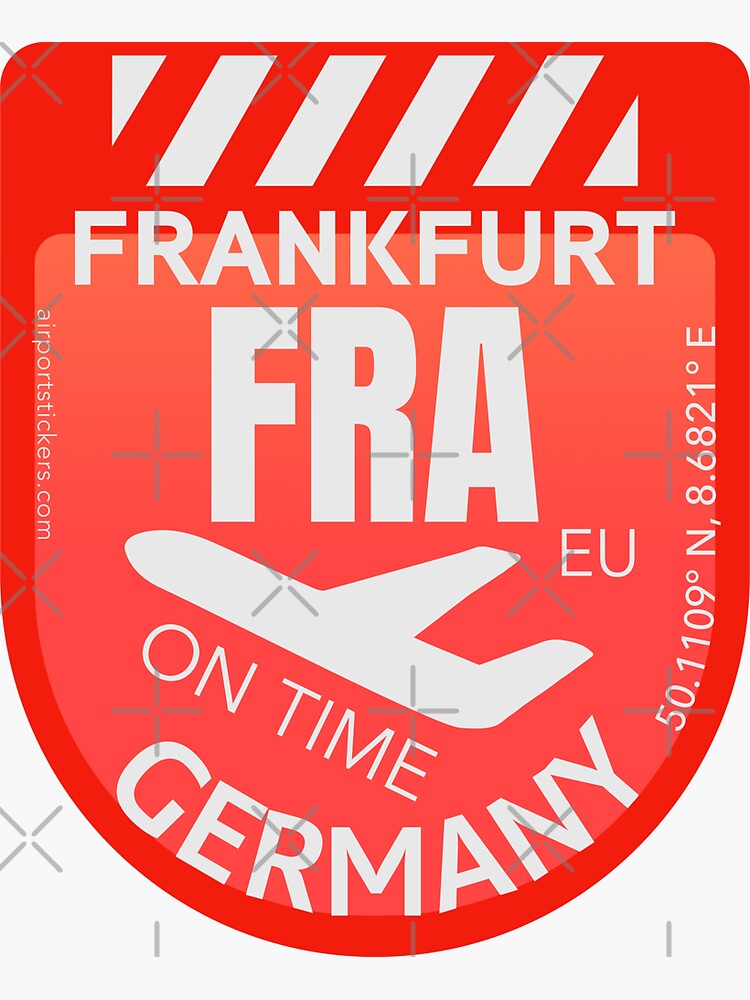 "airport code FRA three" Sticker for Sale by Aviators | Redbubble