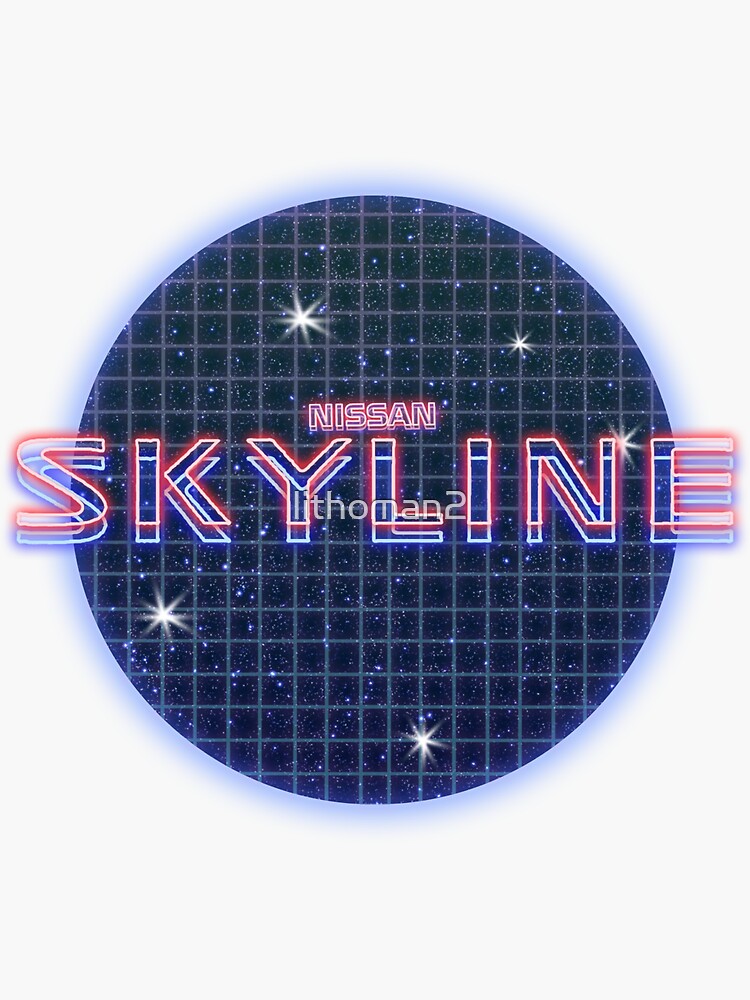 "Nissan Skyline R32 Neon Emblem" Sticker for Sale by lithoman2 | Redbubble