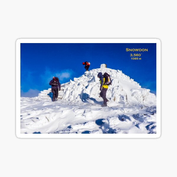 "Snowdon summit, winter" Sticker for Sale by geoffshoults | Redbubble
