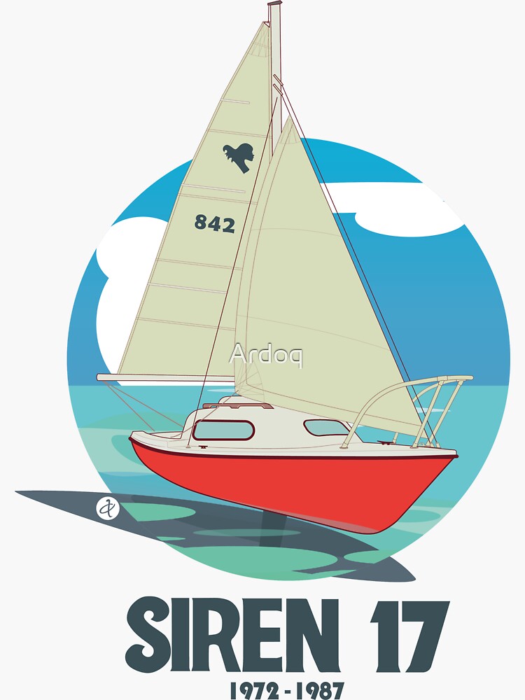 "Siren 17 Sailing Boat" Sticker by Ardoq | Redbubble