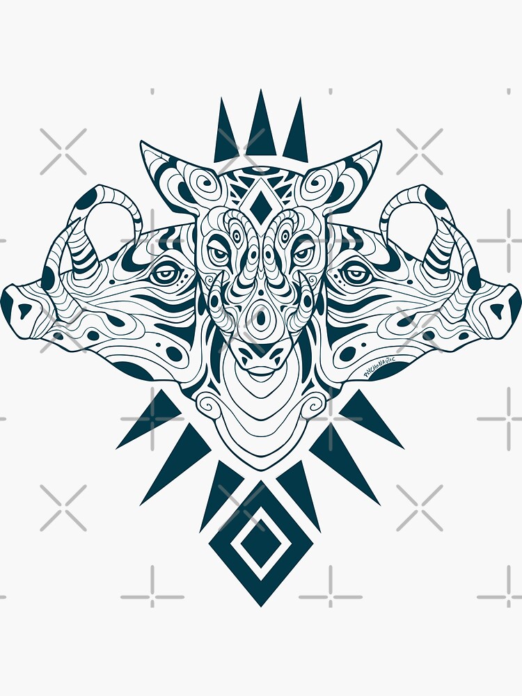 "Babirusa- blue" Sticker for Sale by psychonautic | Redbubble