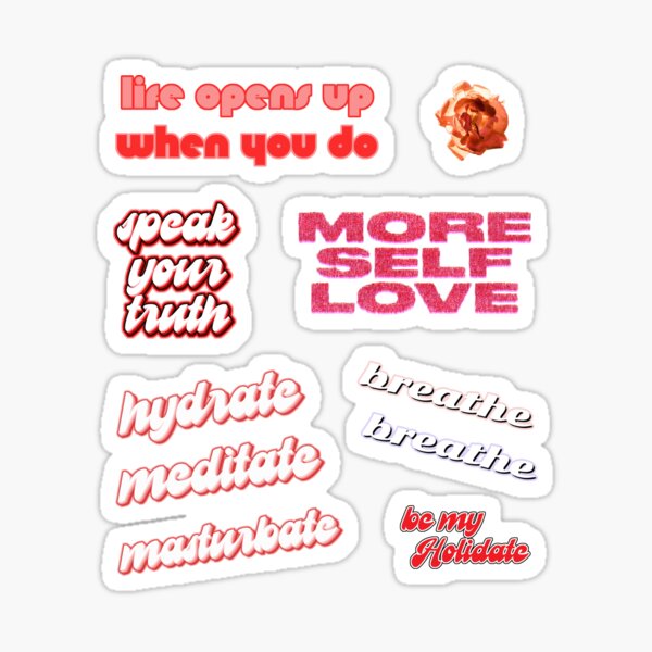 "Pink self love inspirational motivational fun stickers" Sticker for ...