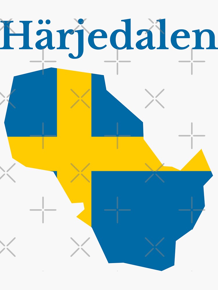 Pegatina «Mapa de la provincia de Harjedalen, provincia de Suecia ...