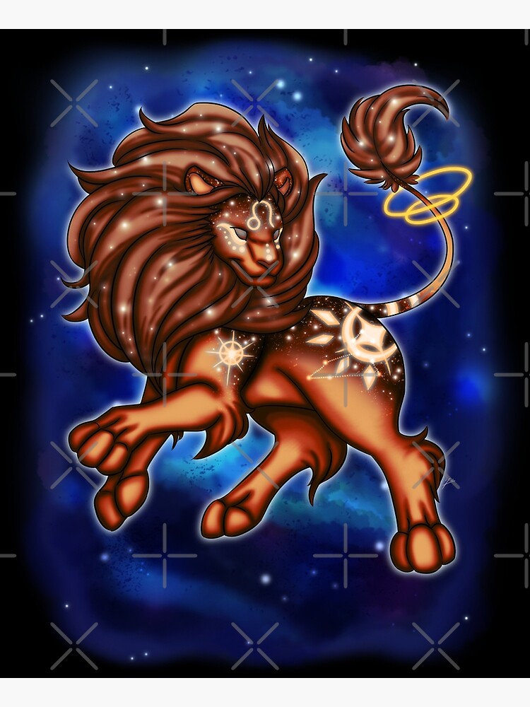 "Leo Zodiac Sign Galaxy Fire Element" Poster by ArtDreamBunny | Redbubble