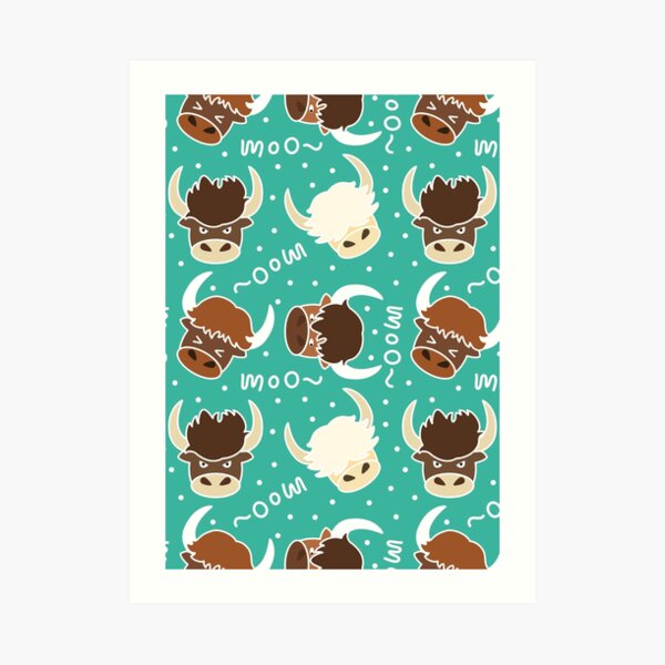 "Cute Yak Emoji" Art Print by Lulupainting | Redbubble