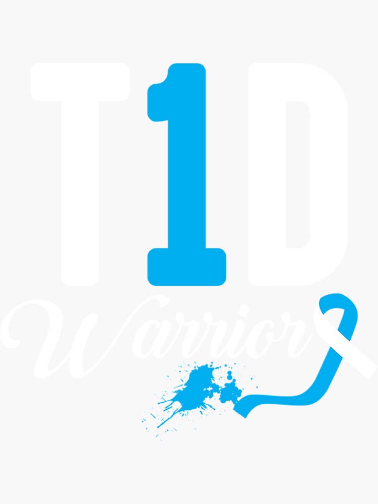 "t1d diabetes warrior Awareness Blue Ribbon" Sticker for Sale by ...