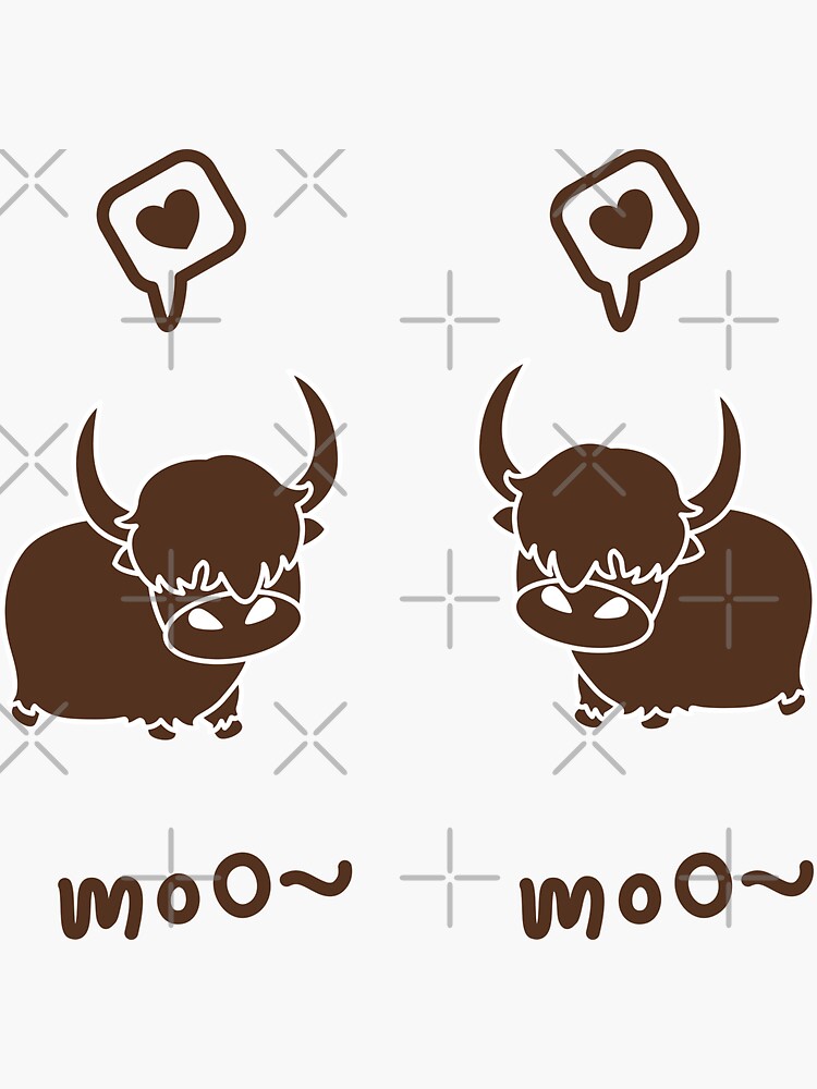"Yak Moo" Sticker by Lulupainting | Redbubble