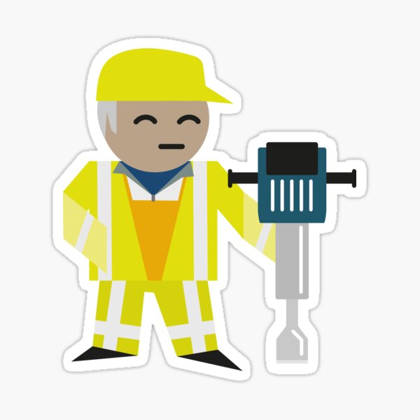 "Work Character – Workman Road Worker" Sticker by stirlingwork | Redbubble