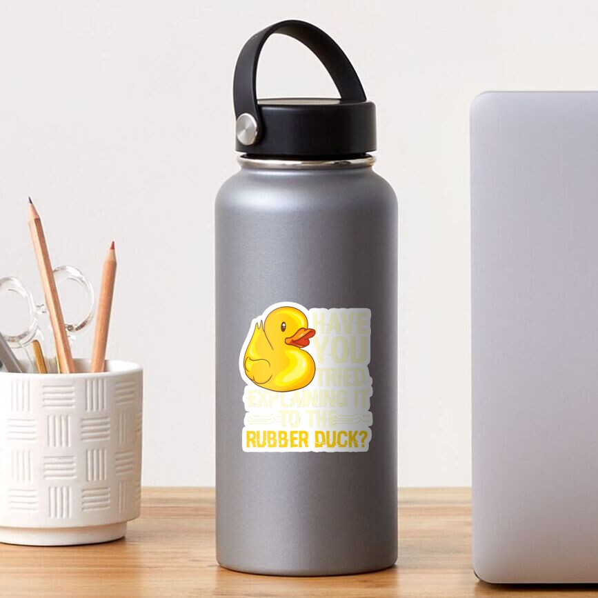 "Funny Programmer Rubber Duck Debugging" Sticker by DeannaDavis01 ...