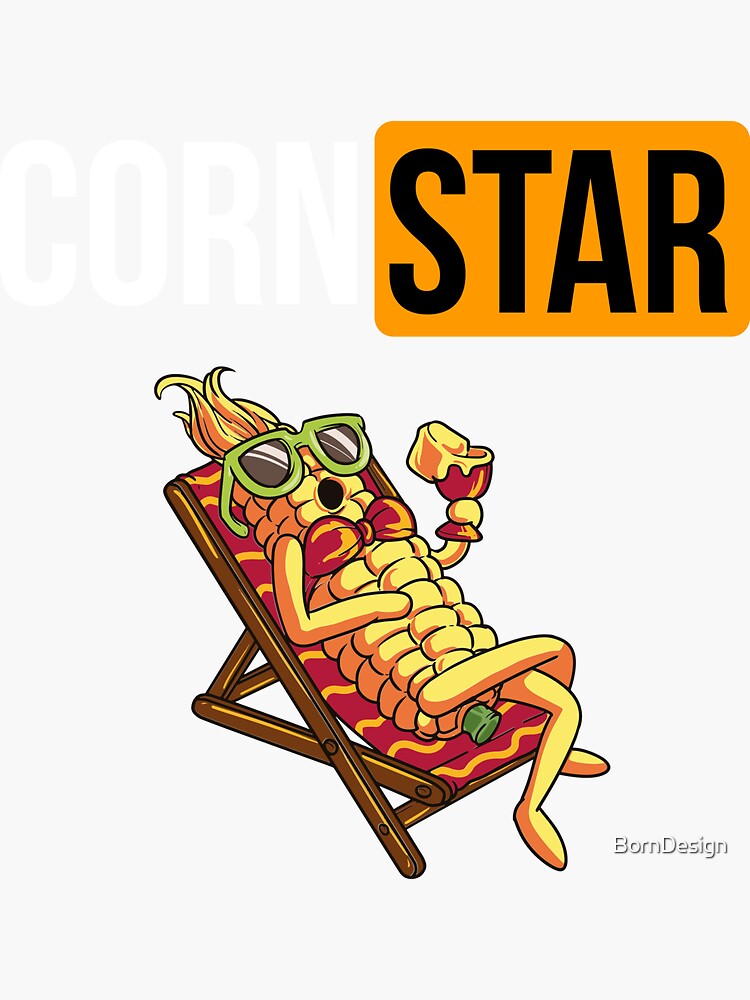 Pegatina «Corn Star Funny Corn Farmer Porn Star Cosecha de maíz» de ...