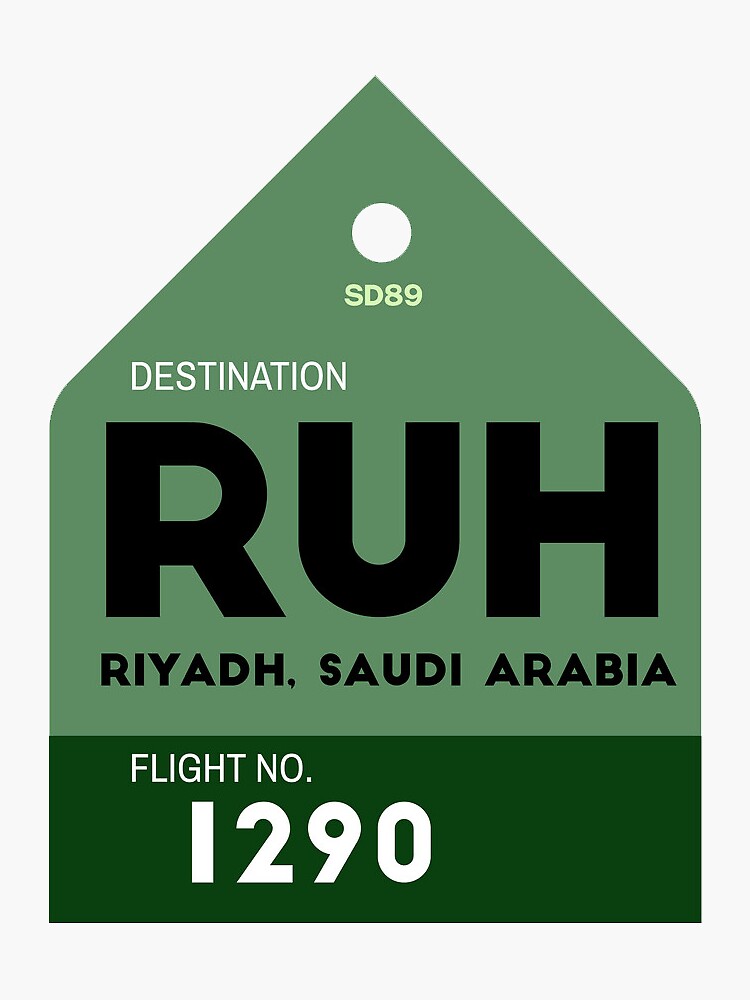 "Destination Riyadh, Saudi Arabia ticket design " Sticker for Sale by ...