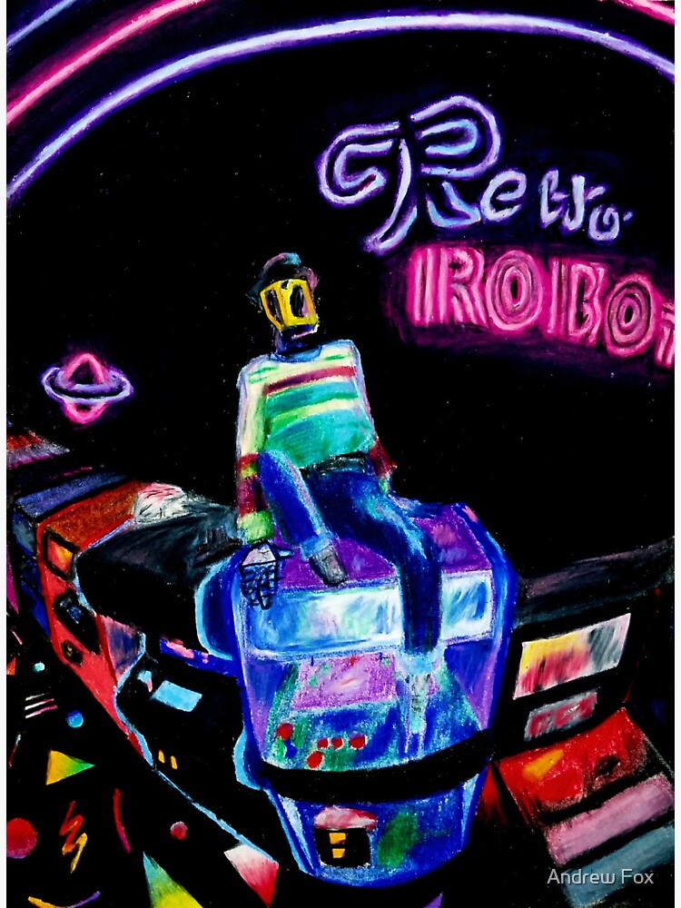 "retro arcade robot" Sticker for Sale by afoxdrawing | Redbubble