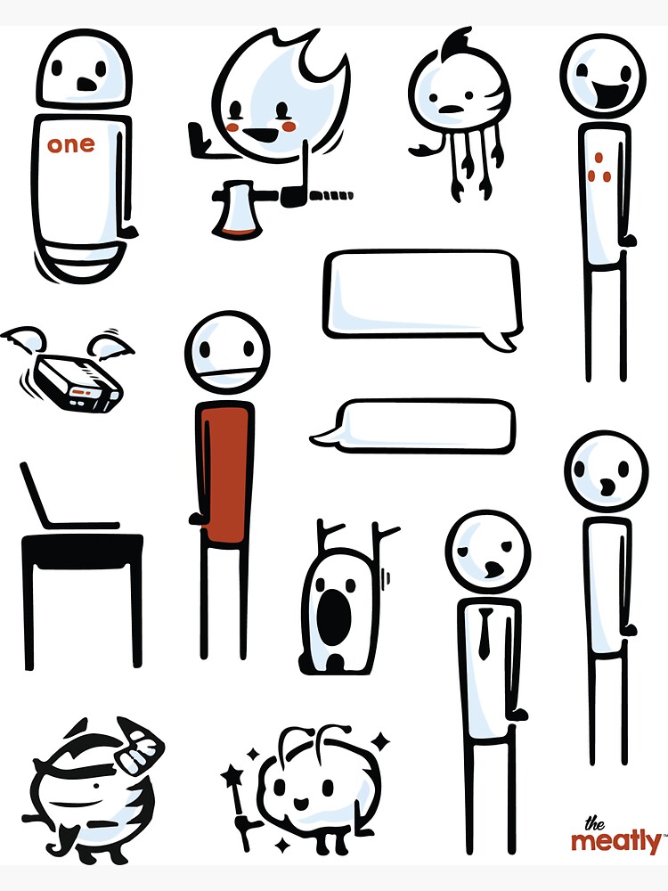 "Meatly Comics Character Set" Magnet for Sale by theMeatly | Redbubble