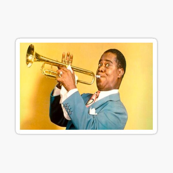 "Legends of Jazz - Louis Armstrong" Sticker for Sale by hop2swing ...