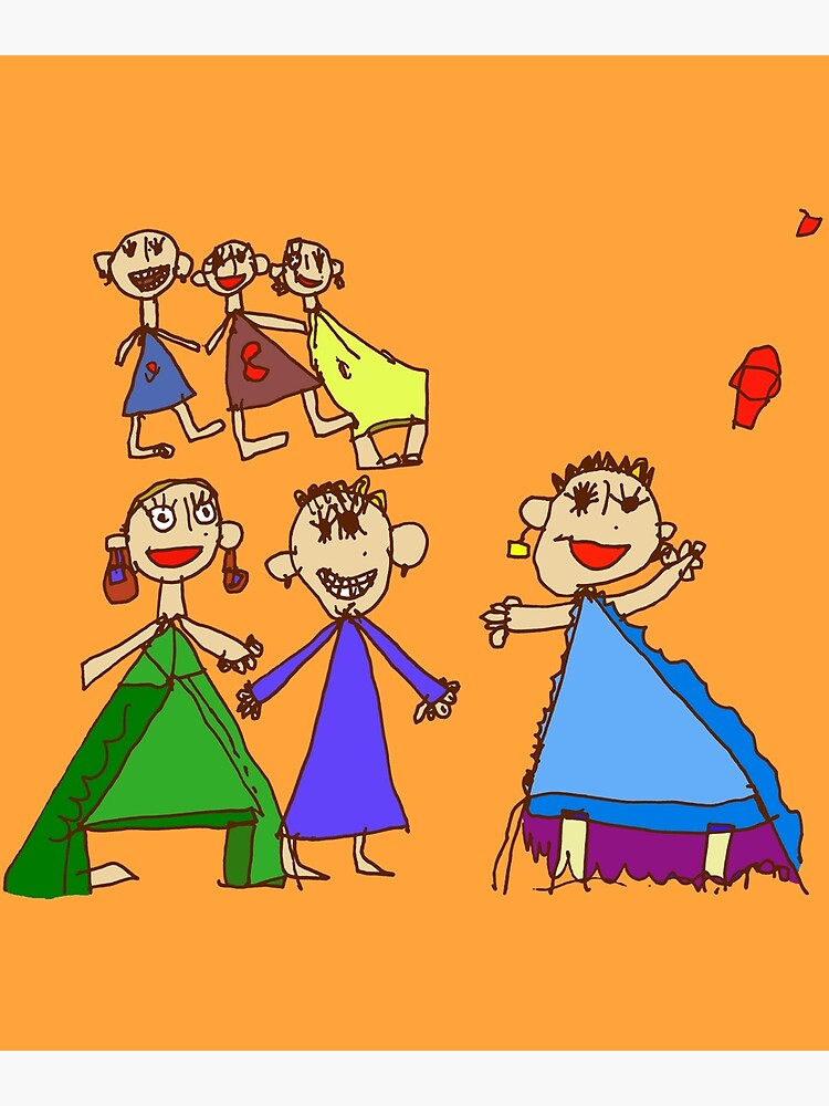 "Princess Party Cute Drawing Kids Artwork" Poster by poepelchen | Redbubble