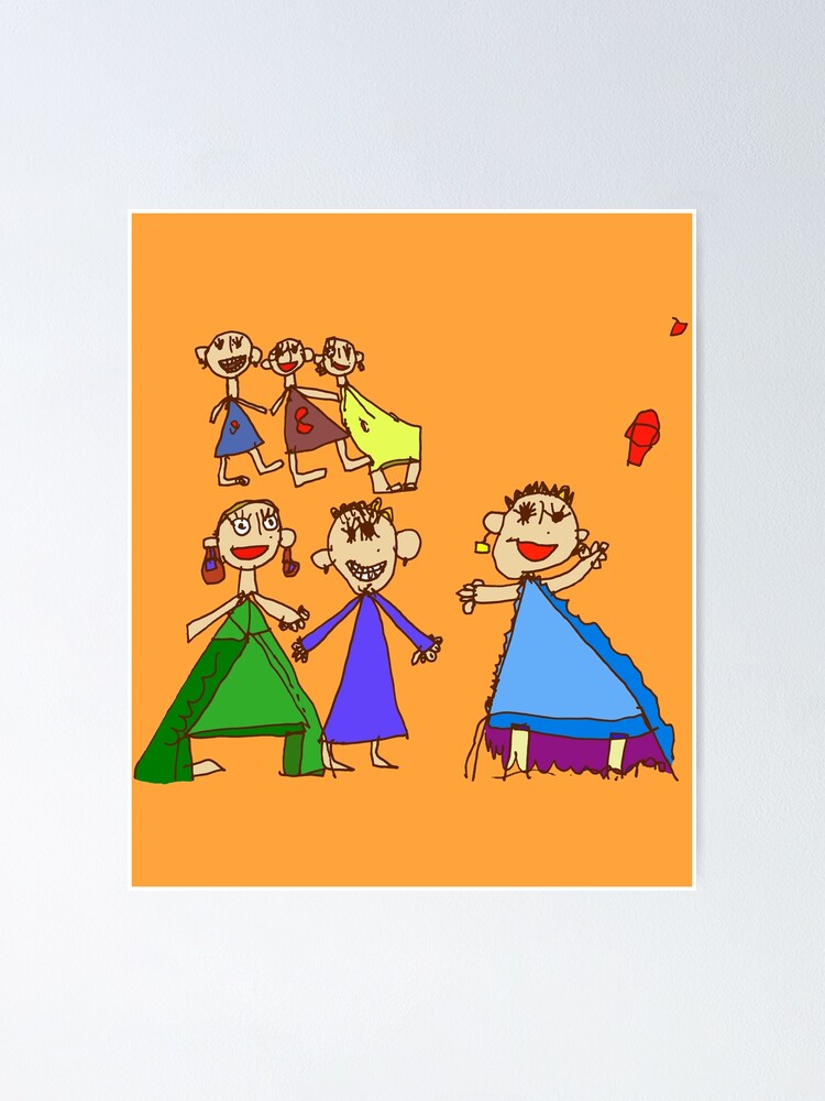 "Princess Party Cute Drawing Kids Artwork" Poster by poepelchen | Redbubble