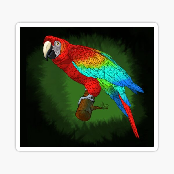 "Macaw" Sticker for Sale by Bexxosaurus | Redbubble