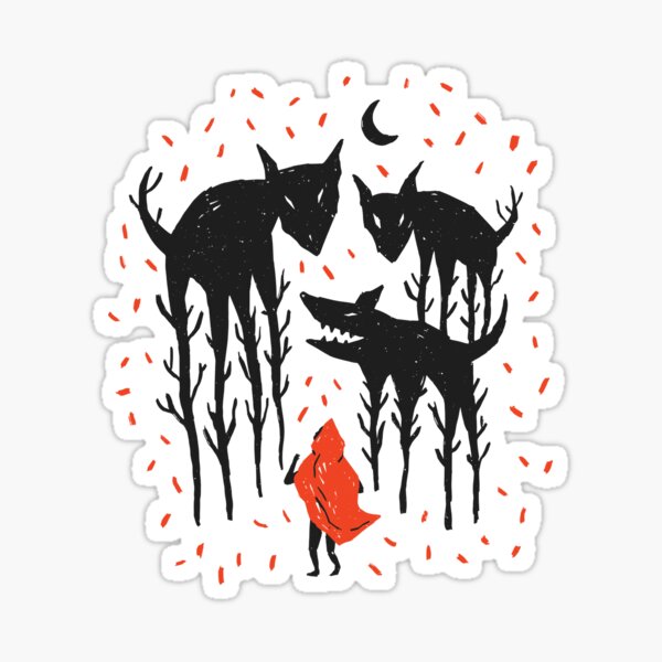 Sticker « petit chaperon rouge dans les bois », par ismaiilwaliid ...