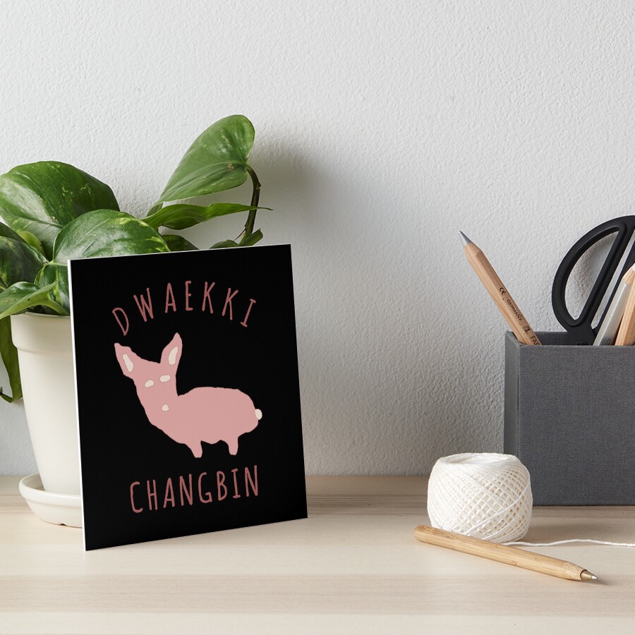 "STRAY KIDS Dwaekki Changbin Pig Rabbit Cute Funny Meme" Art Board ...