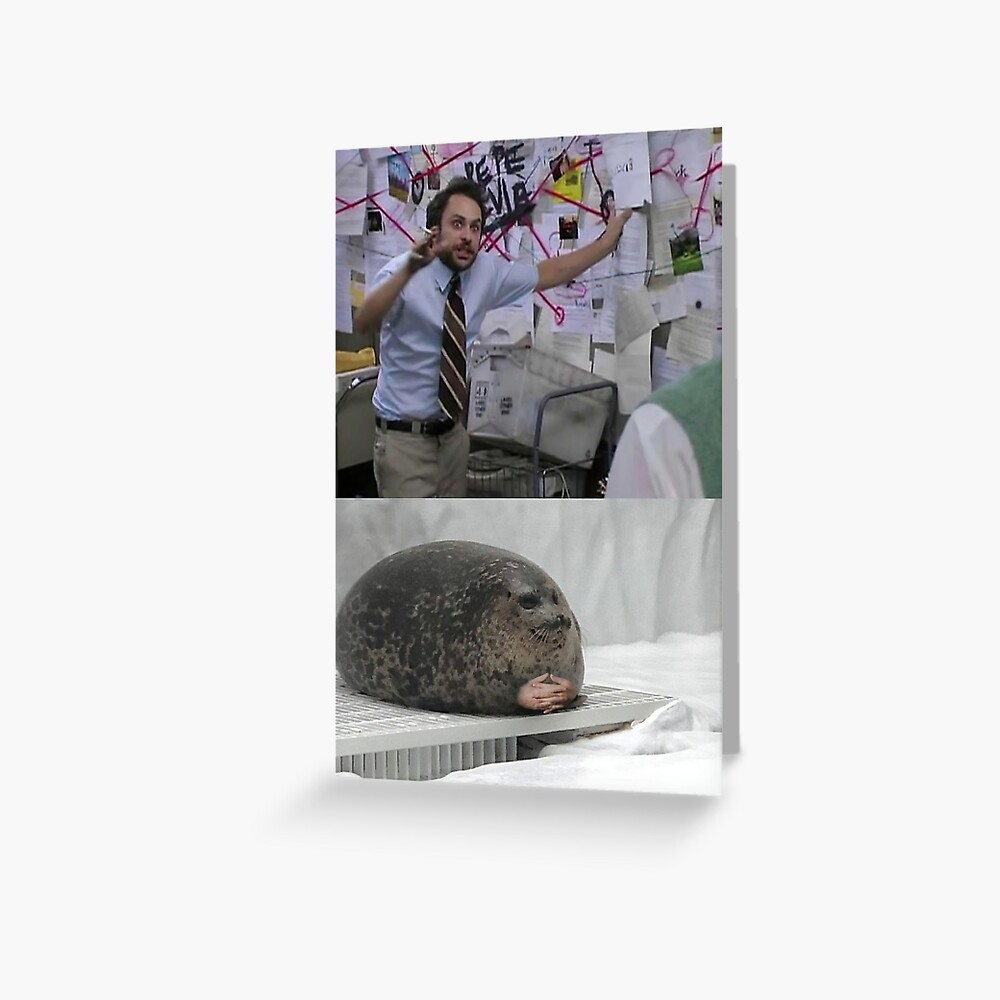 "Charlie Explaining to Seal With Hands Meme" Greeting Card for Sale by ...