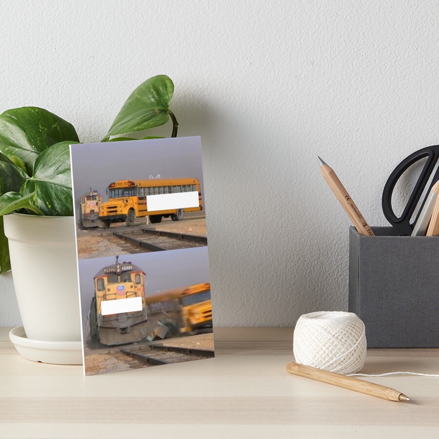 " Train Hitting Bus Meme Template | Fill In Your Meme!" Art Board Print ...