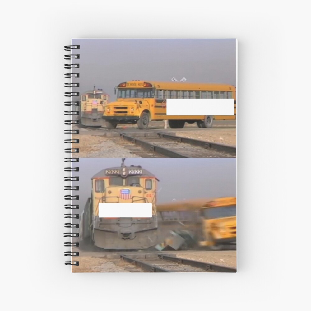 " Train Hitting Bus Meme Template | Fill In Your Meme!" Spiral Notebook ...